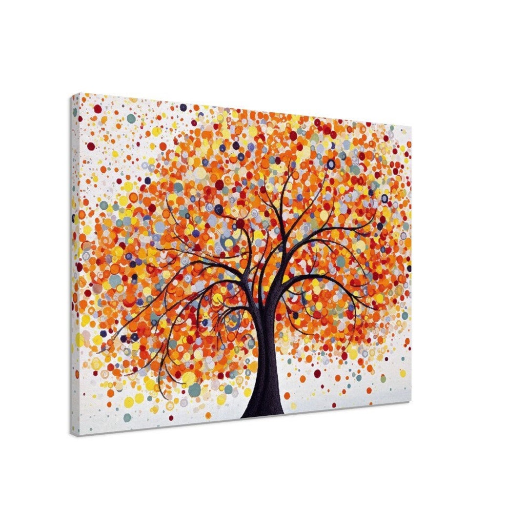 Colorful Rainbow Tree on Canvas. Boho Wall Art Picture Print - Splatter ...