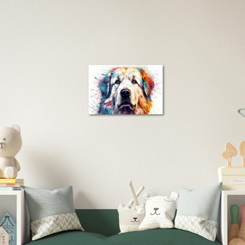 Majestic Great Pyrenees Watercolor Poster Print Colorful - Etsy