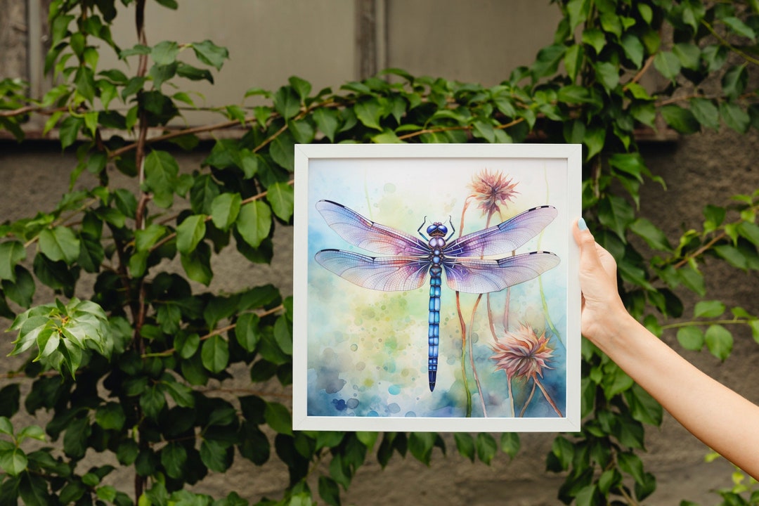 Watercolor Dragonfly Print. Colorful Dragon Fly Painting Poster Gift ...
