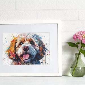 Colorful Cavapoo Poster Watercolor Wall Art Gift for Dog Lovers, Cute ...