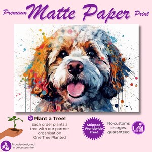Colorful Cavapoo Poster | Watercolor Wall Art Gift for Dog Lovers, Cute ...
