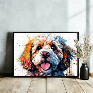 Colorful Cavapoo Poster | Watercolor Wall Art Gift for Dog Lovers, Cute ...