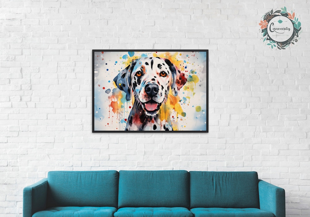 Colorful Dalmatian Poster Colorful Watercolor Pop Art Print - Etsy