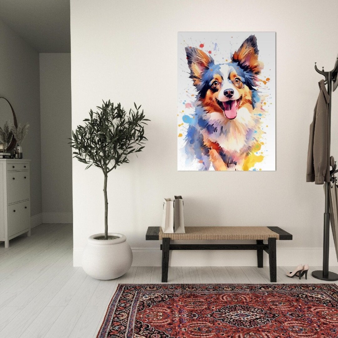 Papillon Poster With Free Delivery! Colorful Watercolor Nursery Poster ...