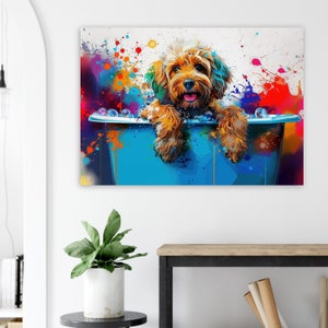 Pop Art Cockapoo Canvas / Poster Print. Colourful Watercolour Doodle ...