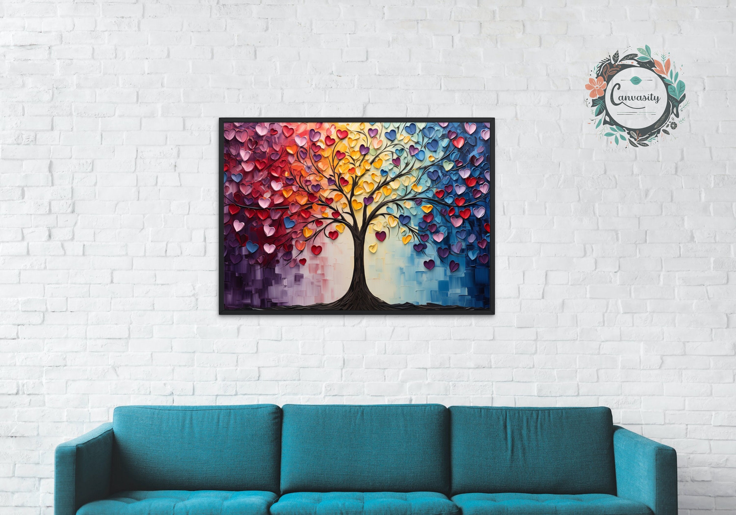 Abstract Rainbow Tree of Life Love Heart Poster Print - Unframed ...