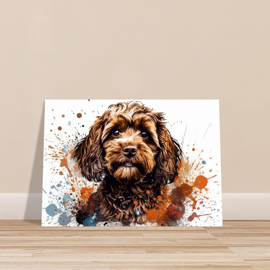 Chocolate Cavapoo Paint Splash Poster Print. Unframed Abstract ...