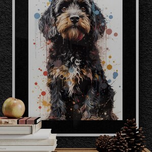 Black & Tan Cockapoo Poster Print. Watercolor Dog Art. Painting Gift ...