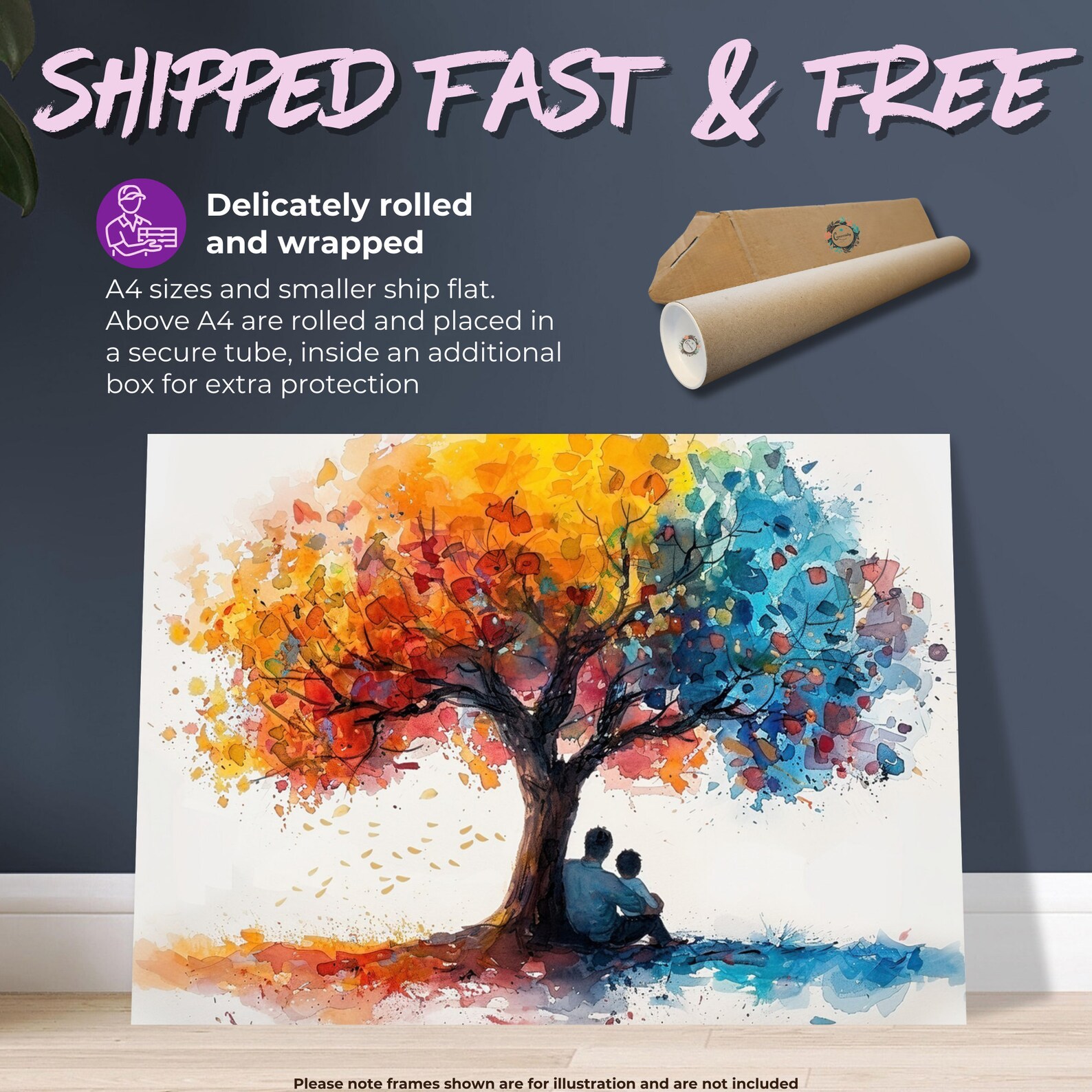 Tree of Life Father Son Poster Print. Dad & Child Memory, Wall Decor ...