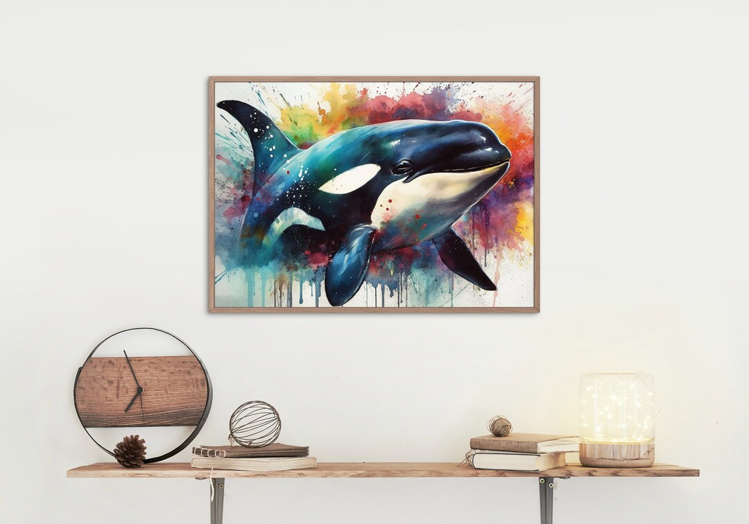 Watercolour Orca Whale Painting. Unframed Killer Whale Poster Print ...