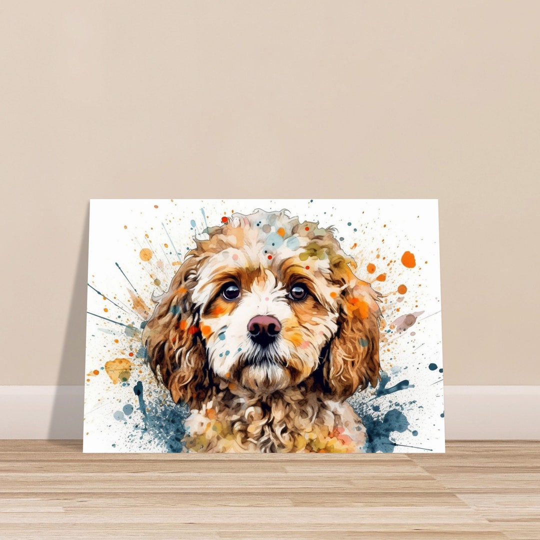 Watercolour Cavapoo Paint Splash Poster Print. Unframed Abstract ...