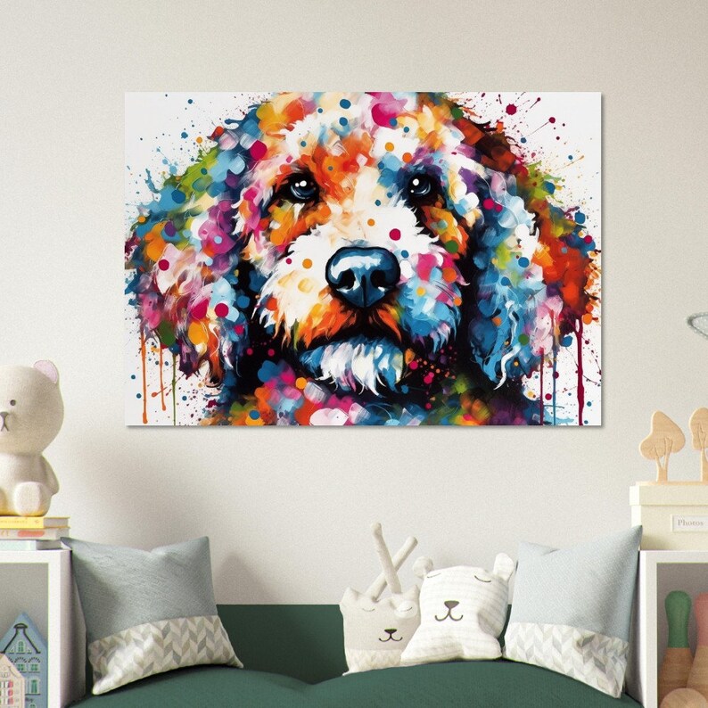 Colorful Poodle Poster Print, Watercolor Wall Art Gift for Dog Lovers ...