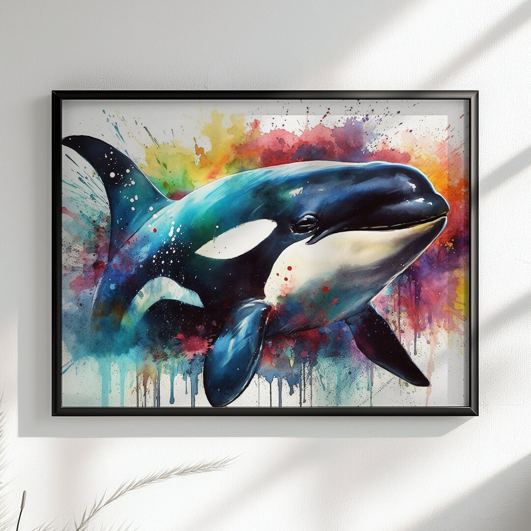 Watercolour Orca Whale Painting. Unframed Killer Whale Poster Print ...