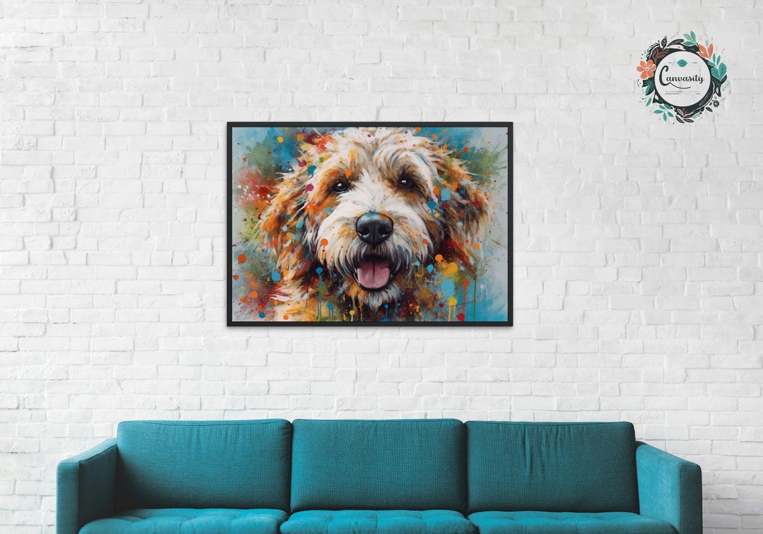 White Labradoodle / Cream Goldendoodle Poster Print. Watercolor ...