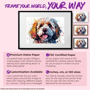 Colorful Cavapoo Poster | Watercolor Wall Art Gift for Dog Lovers, Cute ...