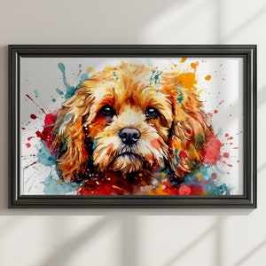 Paint Splash Cavapoo Poster Print. Unframed Abstract Colourful Dog Art ...