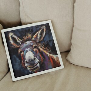 Happy Donkey Beautiful Premium Print Unframed Pallet Knife Style Poster ...