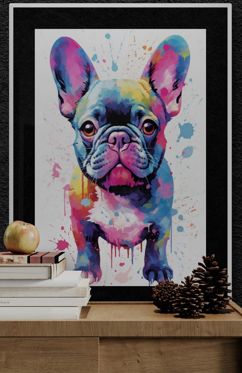 Watercolour French Bulldog Poster Print. Colorful Watercolor Nursery ...