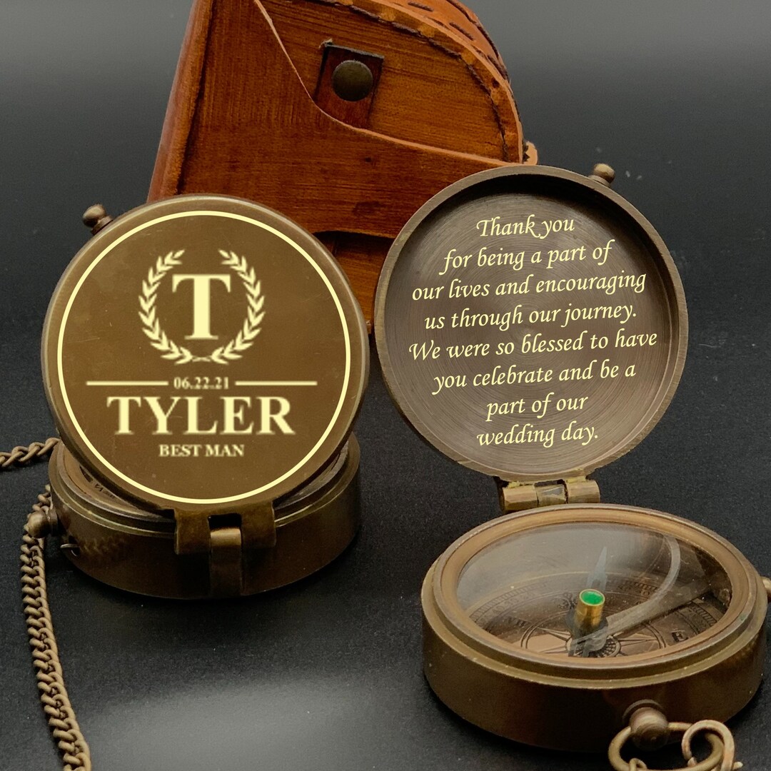 Personalized Groomsmen Gifts, Custom Compass, Groomsman Gift, Groomsmen ...