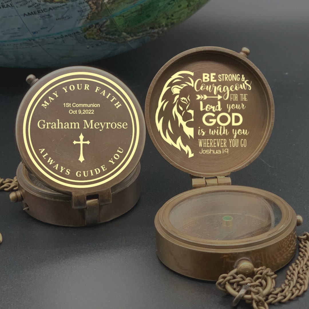 First Holy Communion Compass Baptism Gift Personalized Baptism Gift Boy ...
