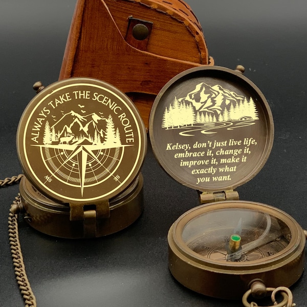 Engraved Compass - Etsy