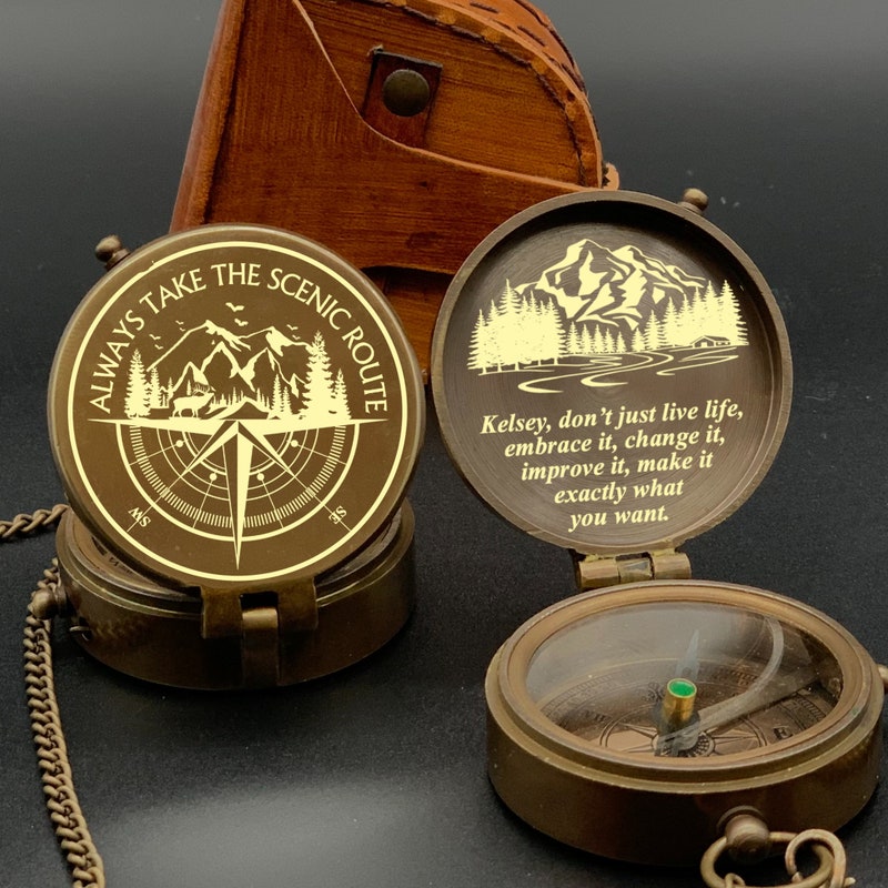 Engraved Compass - Etsy
