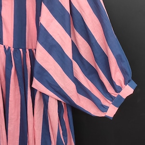 Striped Print Midi Dress, Mini Dress, , Deep Neck With String Closer ...