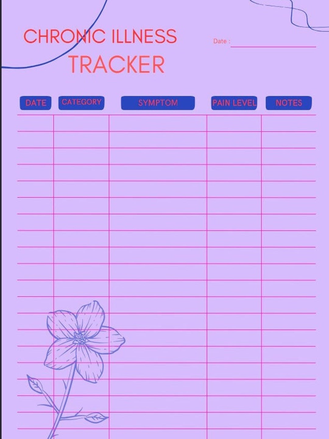 Chronic Illness Tracker, Symptom Tracker, Pain Tracker,medical Planner ...