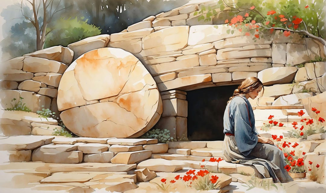 Mary Magdalene at the Empty Tomb of Jesus After the Resurrection Art ...