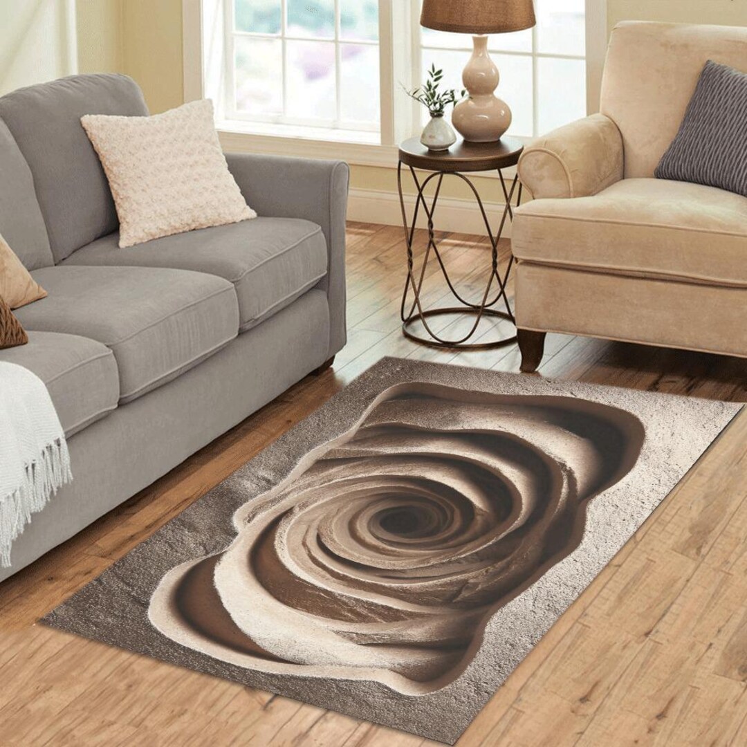 3D Sandstone Pit Illusion Rug: Modern Home Decor, 60" X 39" - Etsy