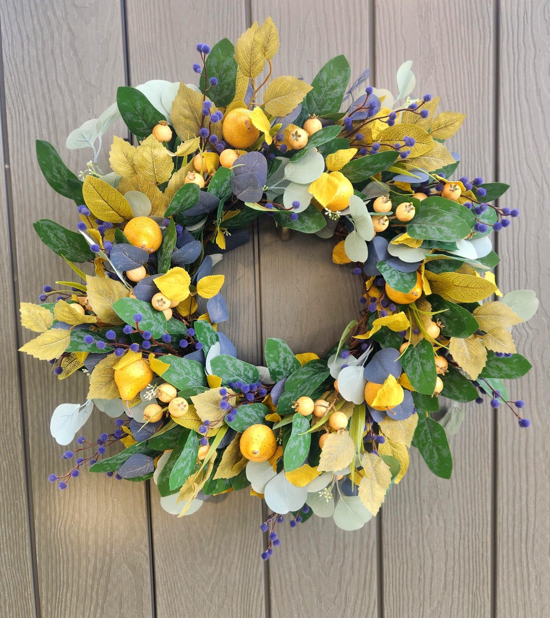 Pear Wreath for Front Door, Faux Any Season Wreath, Home Decor, Wreath ...