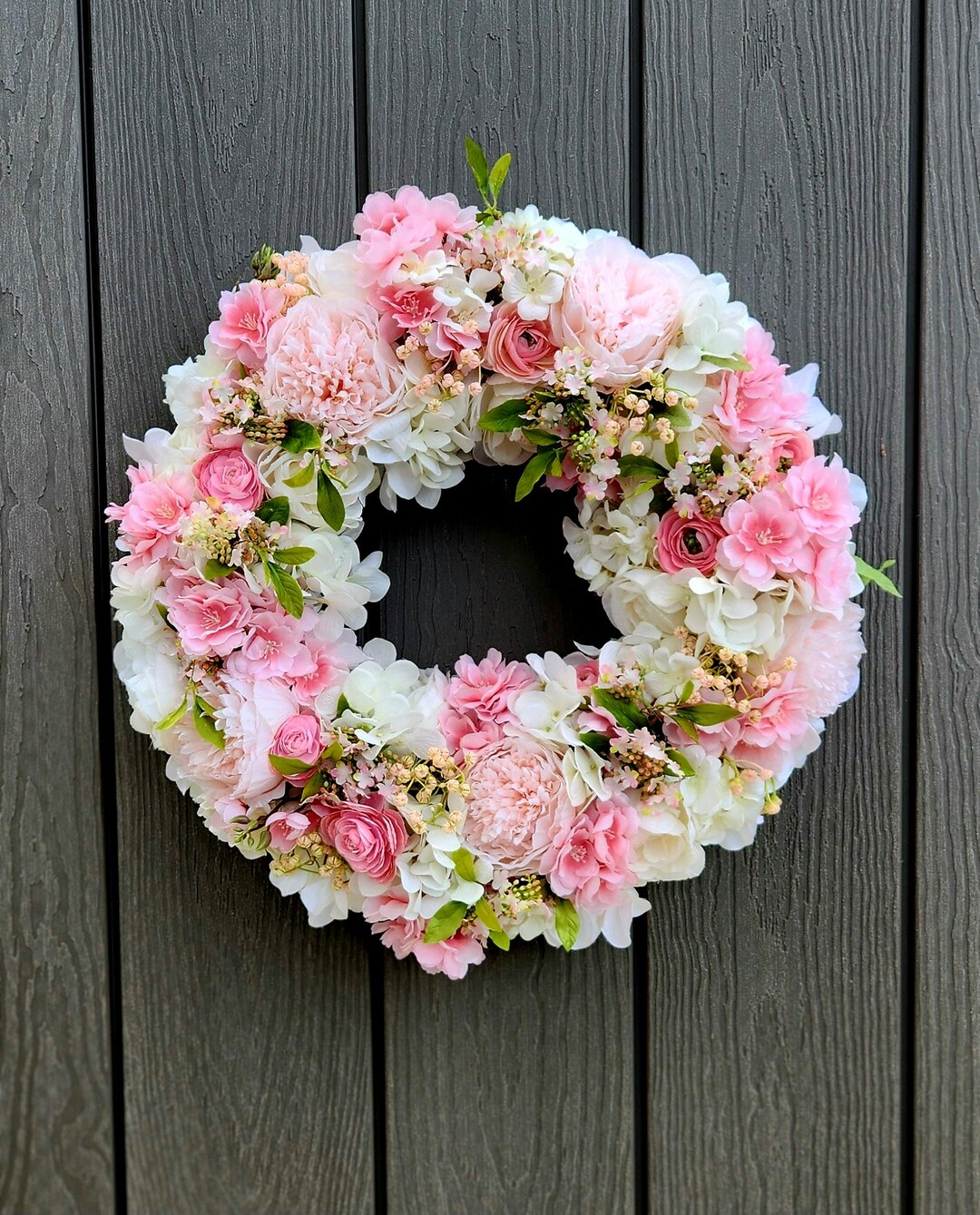 Pink Floral Wreath for Front Door, Spring Wreath, Valentines Day Wreath ...