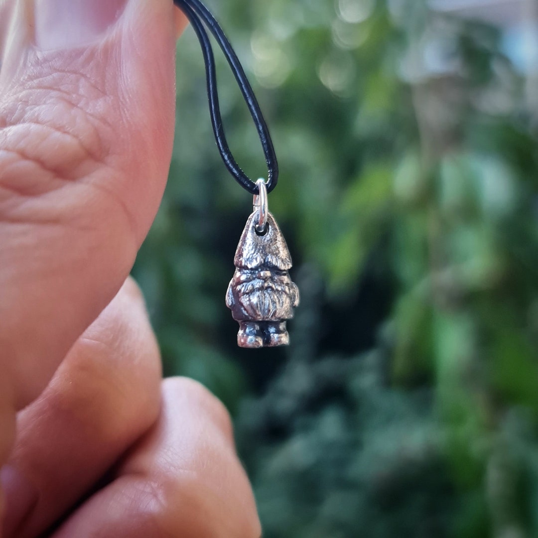 Gnome Nisse Nordic Mythology Home Spirit Silver Necklace for Good Luck ...