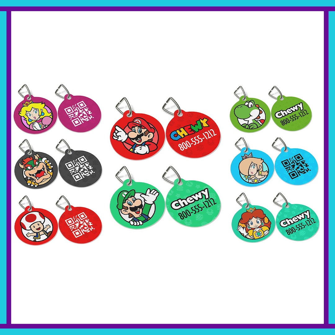 Super Mario Tag | Super Mario Brothers Tag | Dog Tag | Pet ID Tag ...