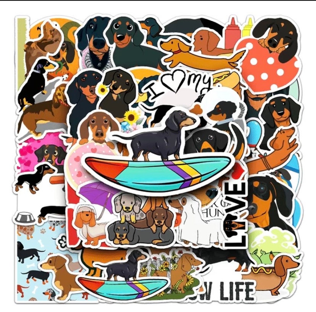 50 PCS Dachshund Sticker Pack/puppy Stickers/dog Stickers for Kids ...