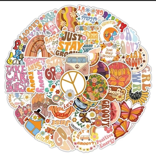 Hippie Stickers - Etsy