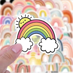 50 PCS Rainbow Sticker Pack/boho Rainbow Stickers/rainbow - Etsy