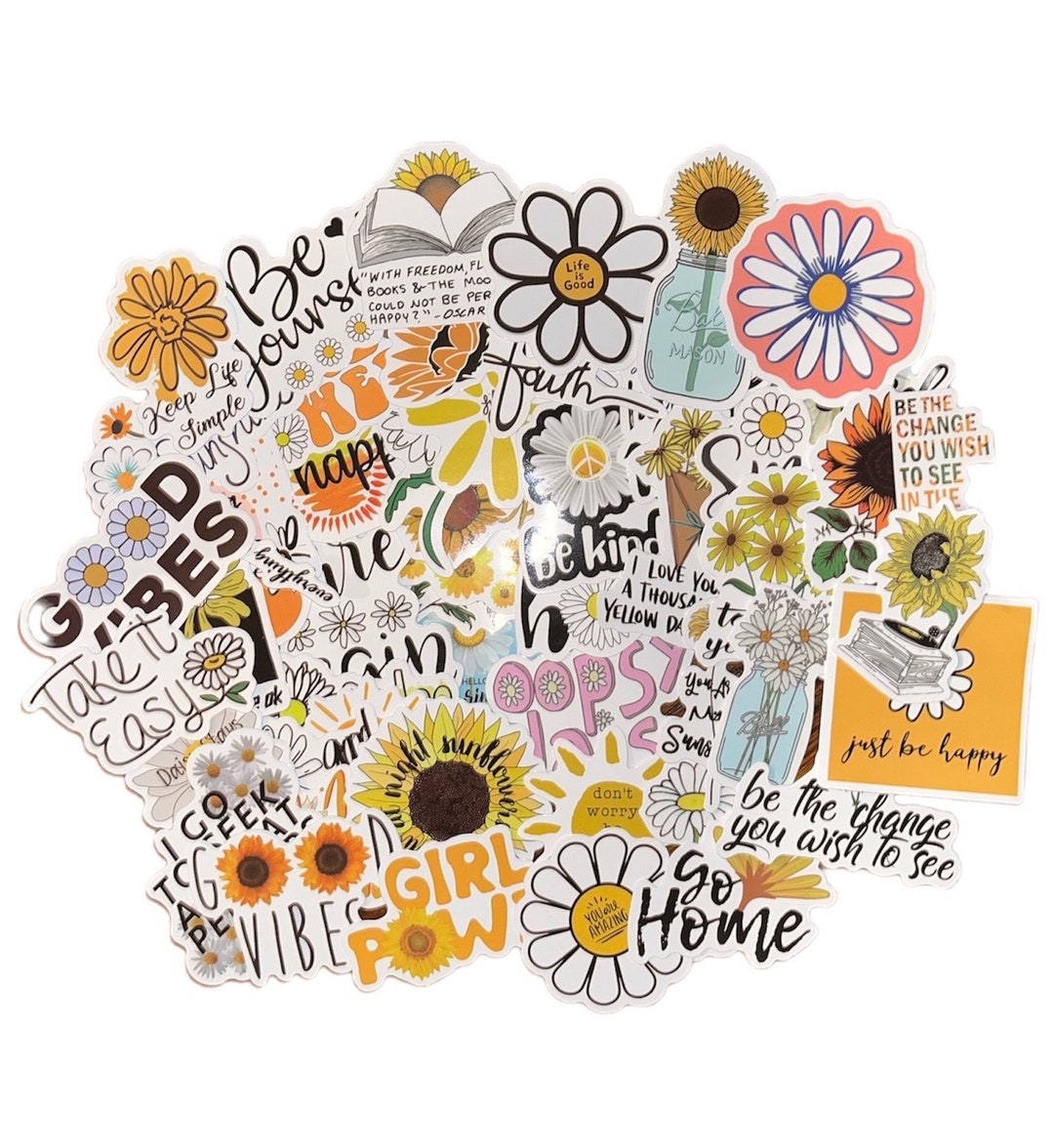 50 PCS Daisy Quote Sticker Pack/daisy Stickers/daisy - Etsy