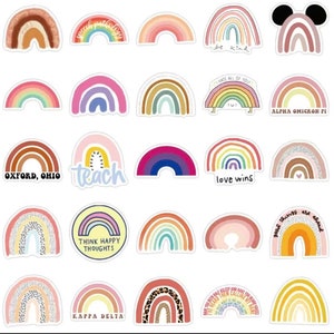 50 PCS Rainbow Sticker Pack/boho Rainbow Stickers/rainbow - Etsy
