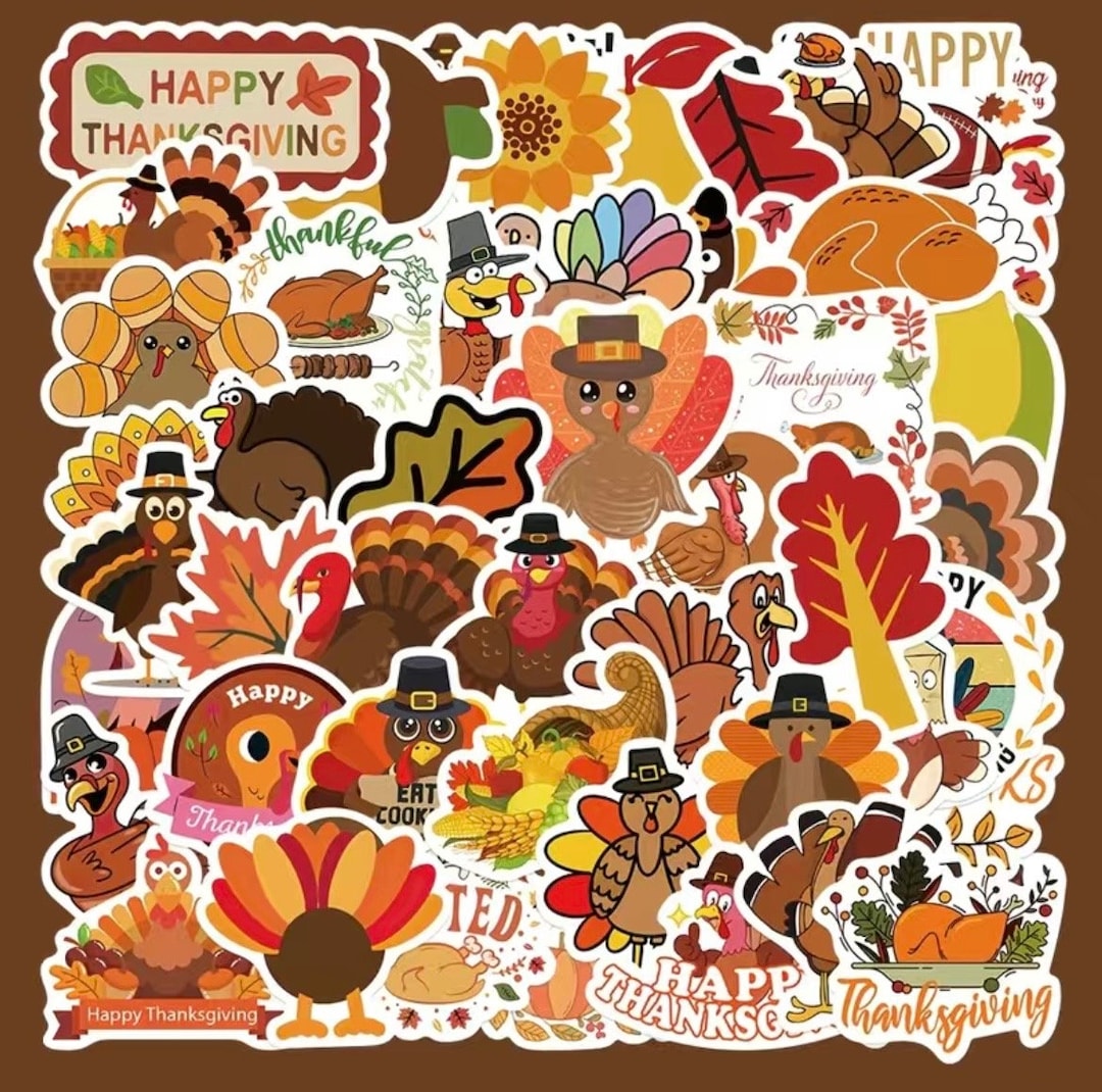 50 PCS Thanksgiving Sticker Pack/fall Stickers/autumn Sticker Pack ...
