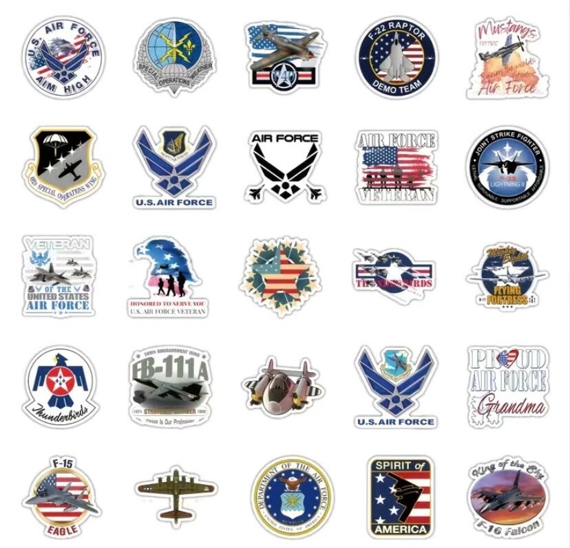50 PCS Air Force Sticker Pack/us Air Force Stickers/air Force - Etsy