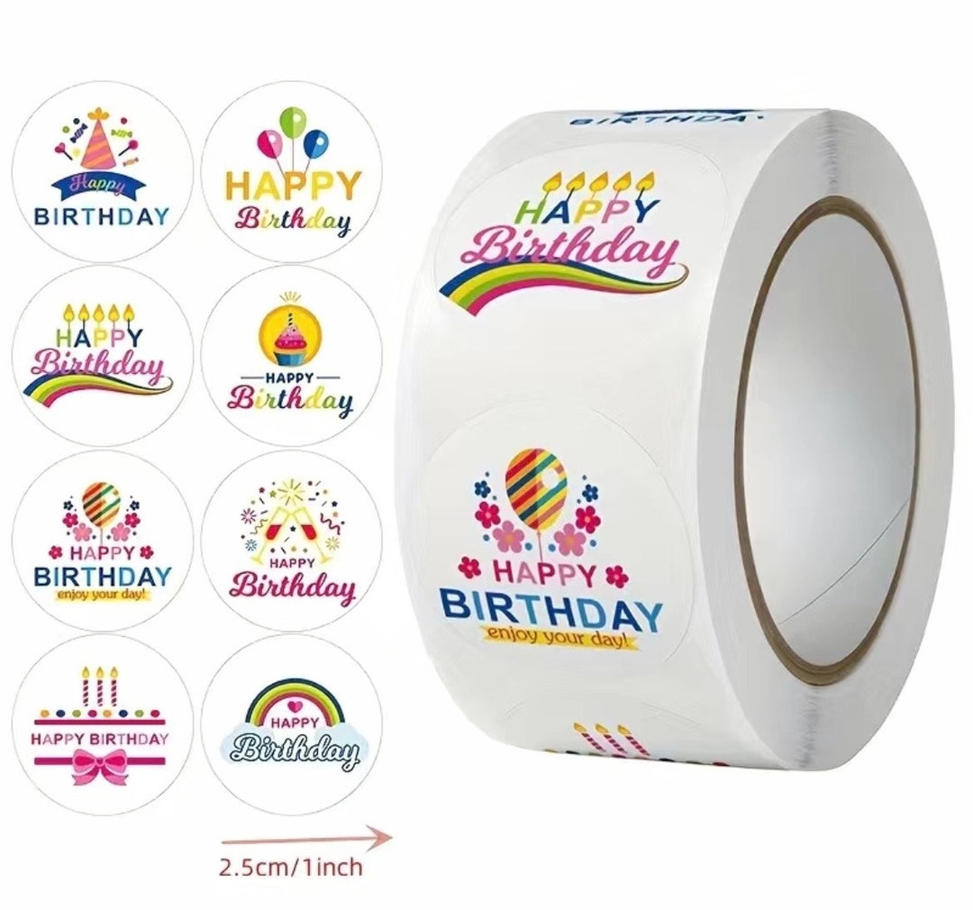 500 PCS 1 Happy Birthday Stickers/envelope Stickers/scrapbook Stickers ...