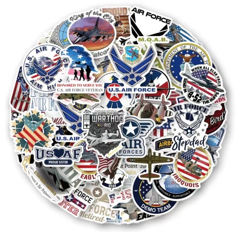 50 PCS Air Force Sticker Pack/us Air Force Stickers/air Force - Etsy