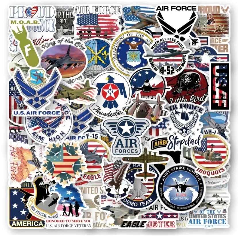 50 PCS Air Force Sticker Pack/us Air Force Stickers/air Force - Etsy