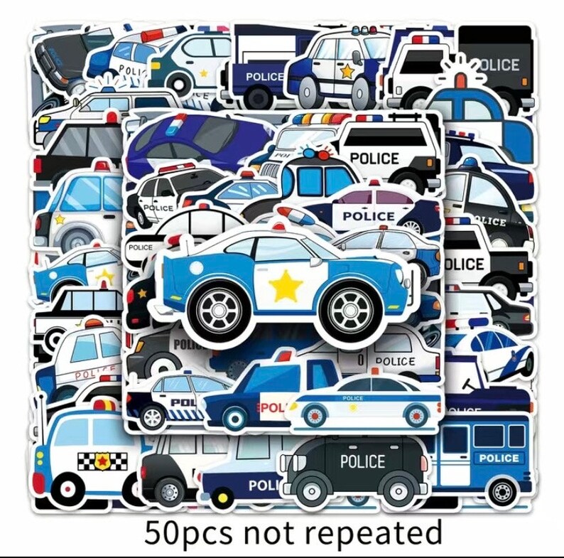 50 PCS Police Car Sticker Pack/police Stickers/police Stickers - Etsy