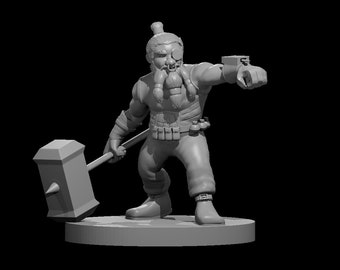 Dwarf Male Artificer Battlesmith Miniature for Dungeons and Dragons - Etsy