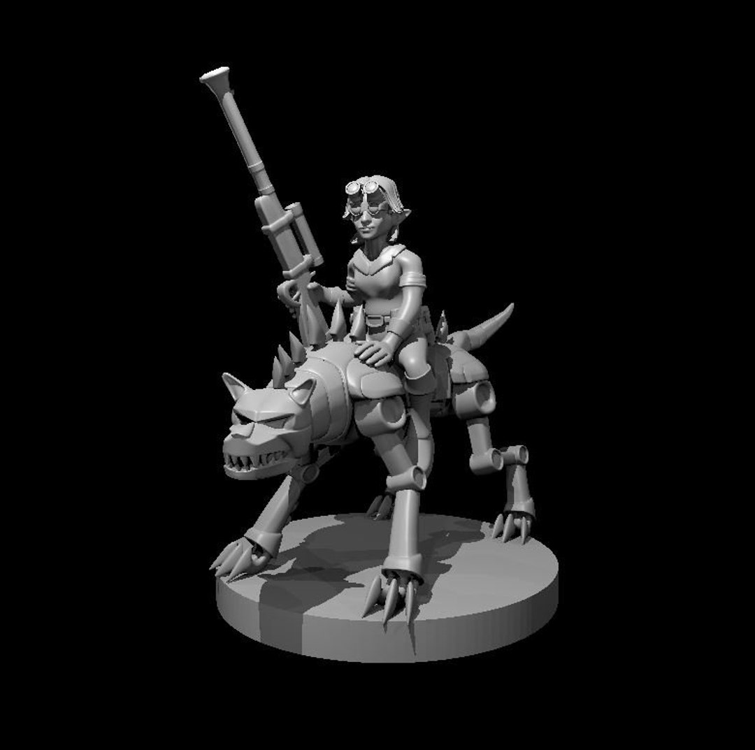Female Gnome Artificer With Iron Defender Mount Mini - Etsy
