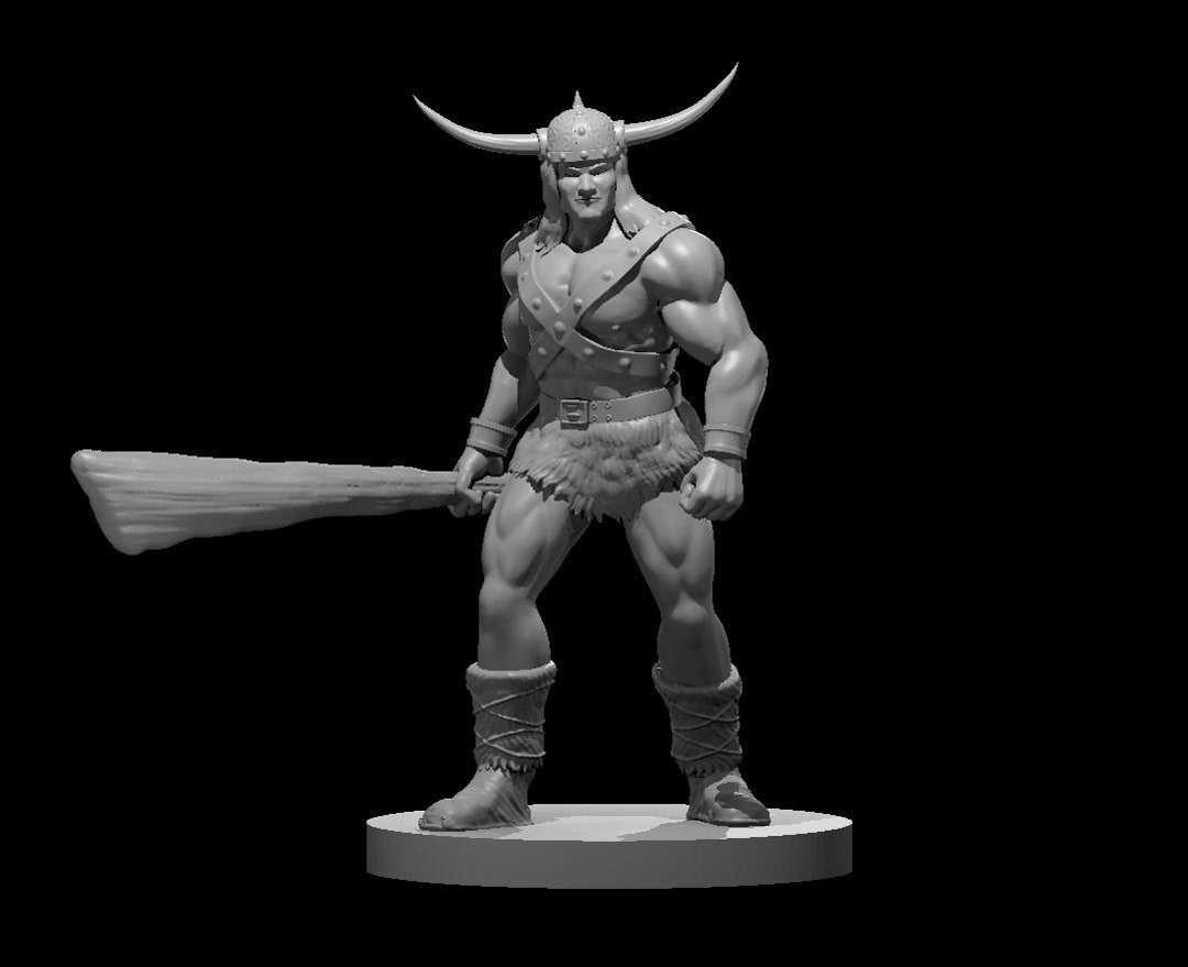 Human Male Barbarian With a Club Mini - Etsy