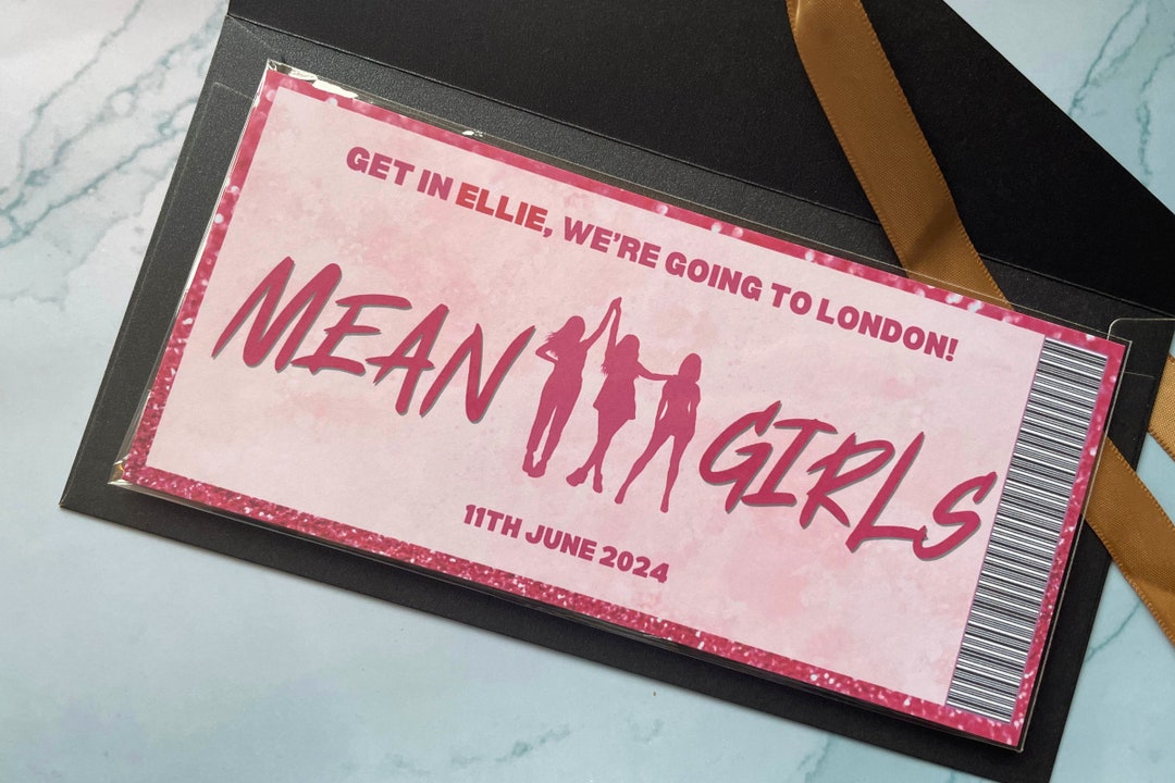 Mean Girls Musical Printed Ticket Personalised Fetch Show Birthday West ...