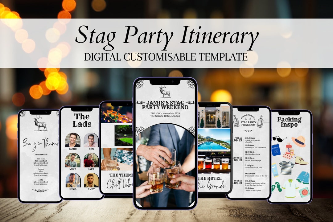 Editable Stag Party Itinerary Personalised Template Stag Do Groom Best ...